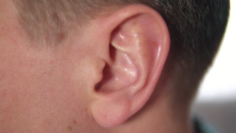 Closeup Mans Ear Ear Profile Stock Footage Video (100% Royalty-free ...