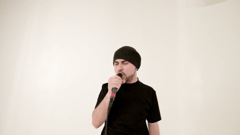 Frontman Vocalist Rock Pop Stylish Beard Stock Footage Video (100% ...