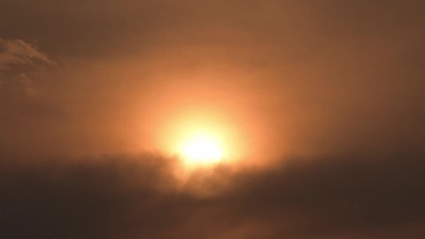 Sun Sinking Down Cloud On Vary Stock Footage Video (100% Royalty-free ...