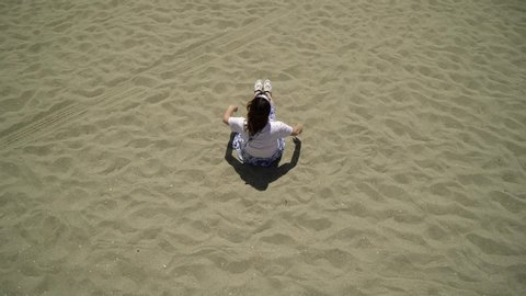 Young Girl Beach Laying On Sand Stock Footage Video (100% Royalty-free ...