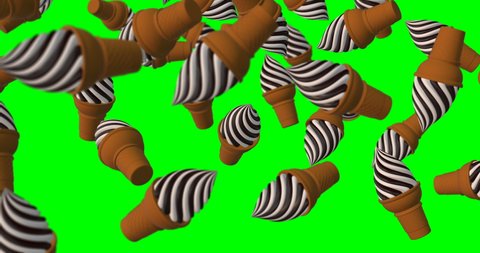 Chocolate Vanilla Ice Cream Cone Falling Stock Footage Video (100% ...