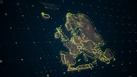 Futuristic Hightech Video Map Europe This Stock Footage Video (100% ...