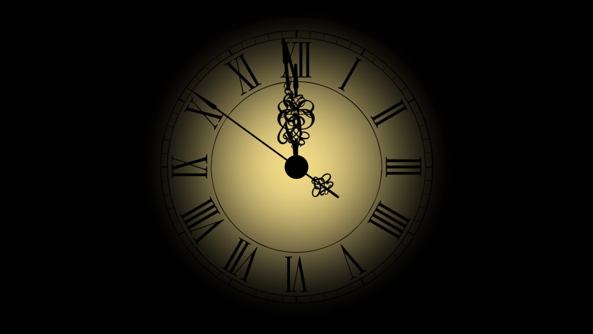 12 o'clock illustration old style clock Stock Footage Video (100% ...
