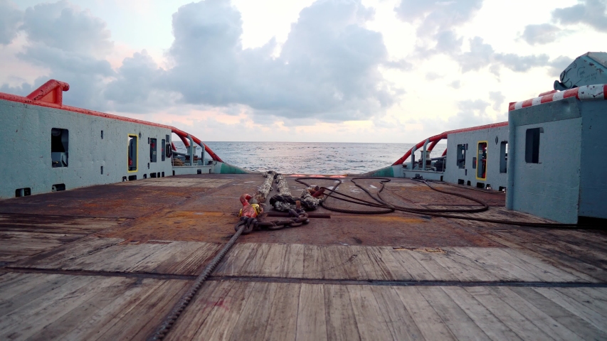 anchor-handling tug supply ahts vessel deck Stock Footage Video (100% ...