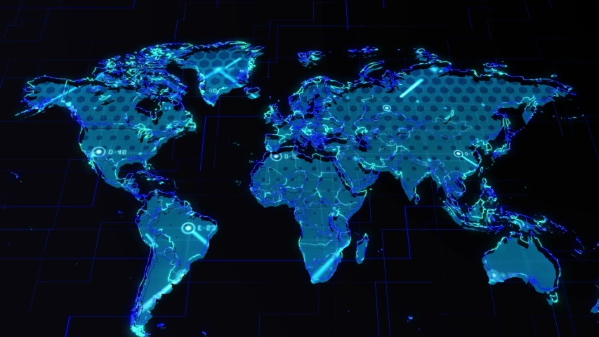 earth maps inter-continental trade communication Stock Footage Video ...