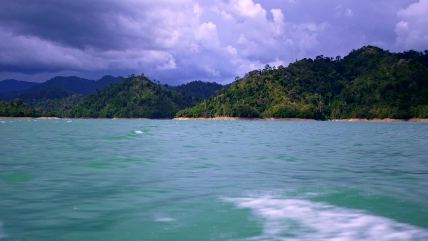 traveling on boat between mountains Stock Footage Video (100% Royalty ...