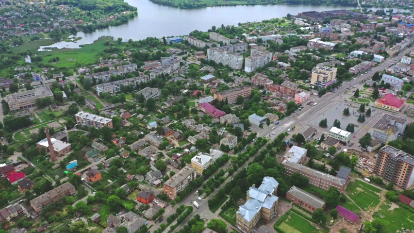 Aerial View City Berdichev, Ukraine Stock Footage Video (100% Royalty ...