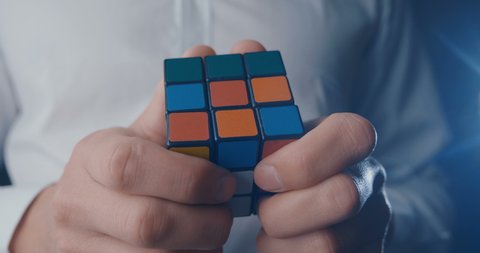 man solving rubik's cube Stock Footage Video (100% Royalty-free ...