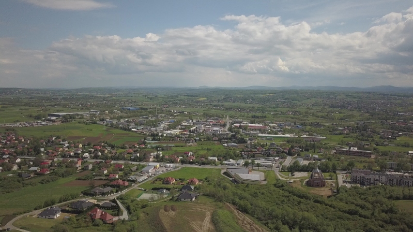 panorama bird's eye view central europe Stock Footage Video (100% ...