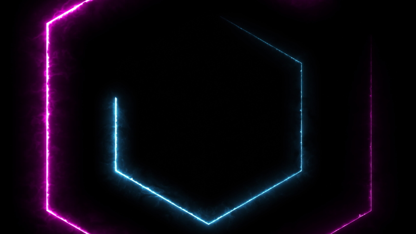 abstract background tesseract light hexagon lines Stock Footage Video ...