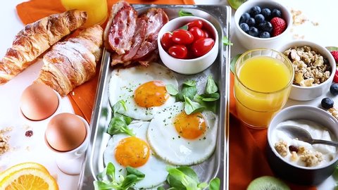 Brunch Breakfast Set Meal Variety Fried Stock Photo 1355999894 ...