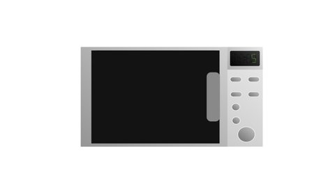 Animation Microwave Oven Video Alpha Channel Stock Footage Video (100% ...