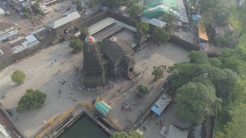 Aerial View Trimbakeshwar Shiva Temple Captured Stock Footage Video ...