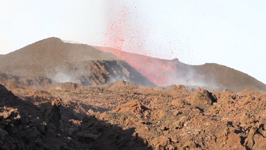 Landscape and small Volcanic Eruption image - Free stock photo - Public ...