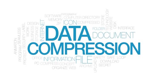 Data Compression Animated Word Cloud Kinetic Stock Footage Video (100% ...