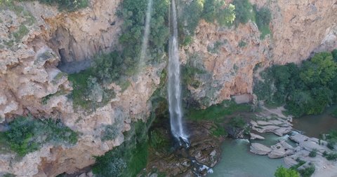Air View Navajas Waterfall Lots Water Stock Footage Video (100% Royalty ...