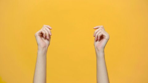 Woman Expressive Gesticulating Hands Isolated Over Stock Footage Video ...