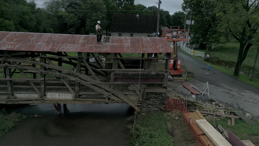 44 Burr truss bridge Stock Video Footage - 4K and HD Video Clips ...