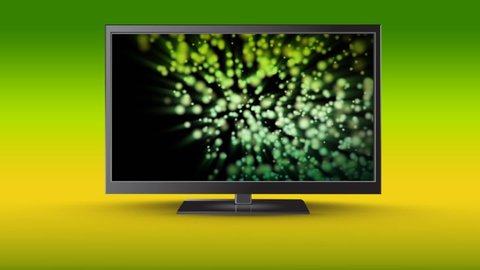 Digital Animation Flat Screen Tv Bright Stock Footage Video (100% ...