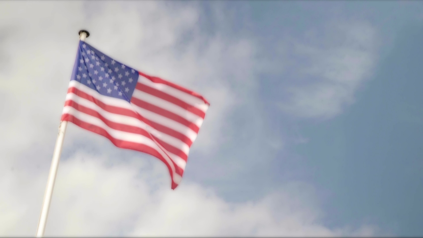 4k quality realistic usa flag waving Stock Footage Video (100% Royalty ...
