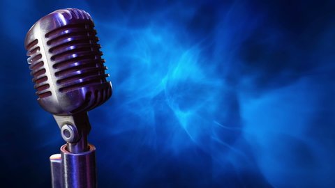 Digital Animation Microphone Blue Abstract Background Stock Footage ...