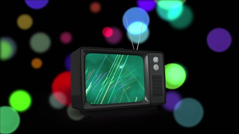 Digital Animation Television Beams Light On Stock Footage Video (100% ...