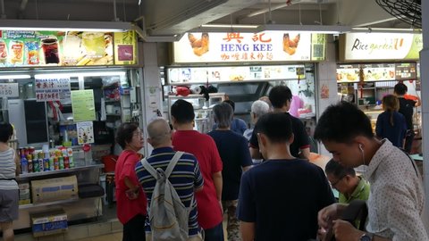 Singapore Singaporejune 1 2019 People Hawker Stock Footage Video (100% ...