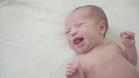 Crying Angry Newborn Baby Boy Lying Stock Photo 2198940349 | Shutterstock