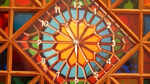 Wooden Handcrafted Clock Handmade 4k Stock Footage Video (100% Royalty ...