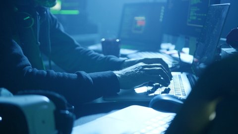 Profile Confident Programmer Coding Technology Typing Stock Footage ...