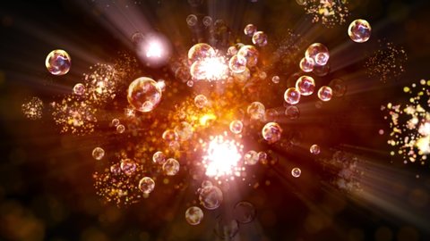 Abstract Animation Background Fiery Shining Bubbles Stock Footage Video ...