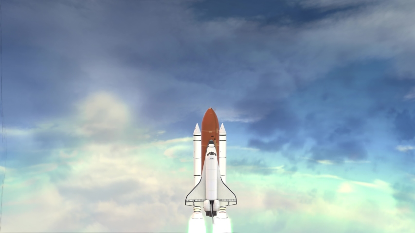 realistic 3d animation space shuttle launching: วิดีโอสต็อก (ปลอดค่า ...