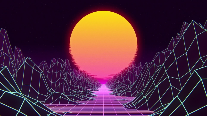 Retro Wave 80s Animation with Stock Footage Video (100% Royalty-free ...