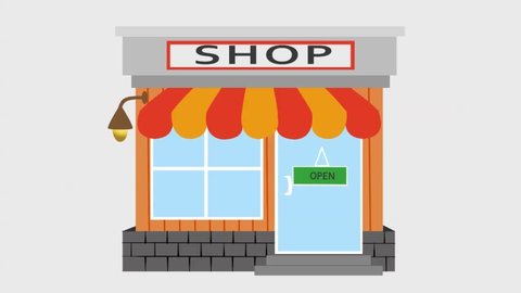 Animated Cartoon Design Pet Shop Building Stock Footage Video (100% ...