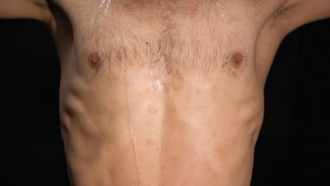 Hands Silhouette On Bleeding Male Chest Stock Footage Video (100% ...