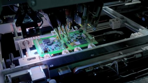 Electronic Circuit Board Production Automated Circut Stock Footage ...