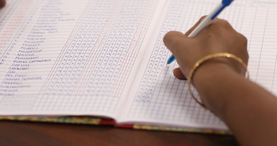 Teacher Checking Attendance Register School Class Stock Footage Video ...