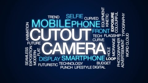 Cutout Camera Animated Word Cloud Text Stock Footage Video (100% ...