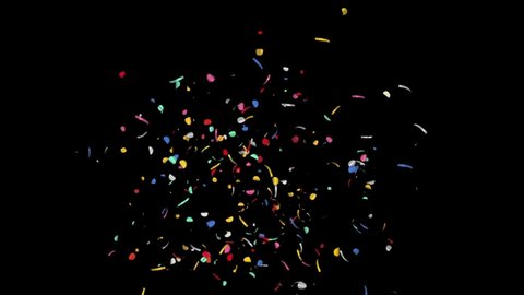 Confetti Party Popper Explosions Alpha Matte Stock Footage Video (100% ...