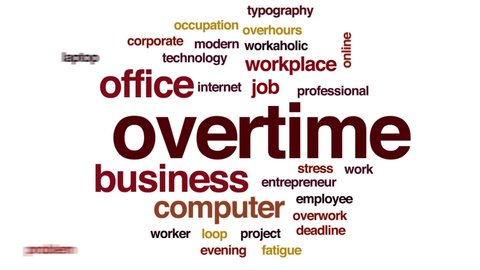 Overtime Animated Word Cloud Text Design Stock Footage Video (100% ...