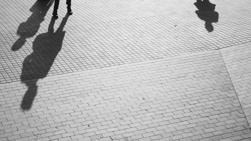 Black White Shadows Moving Metro People Stock Footage Video (100% ...