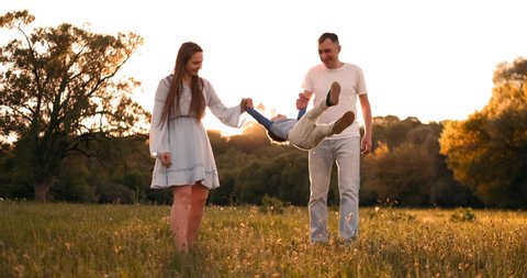 Mom Dad Shake Child Playing On Stock Footage Video (100% Royalty-free ...