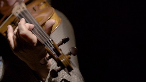Man Playing Viola Slow Motion Black Stock Footage Video (100% Royalty ...