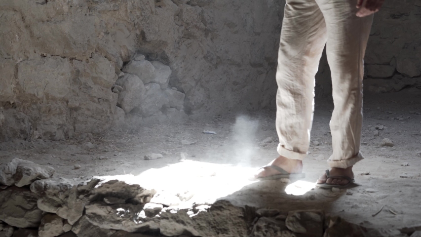 wanderer man's bare feet dust earth Stock Footage Video (100% Royalty ...