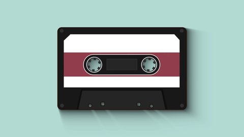 Audio Cassette Tape Playing Animation Throwback Stock Footage Video ...