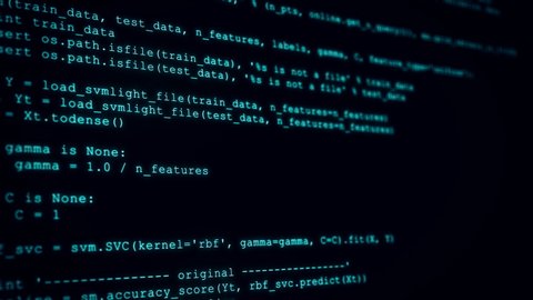 Programming Code Running Down Computer Screen Stock Footage Video (100% ...