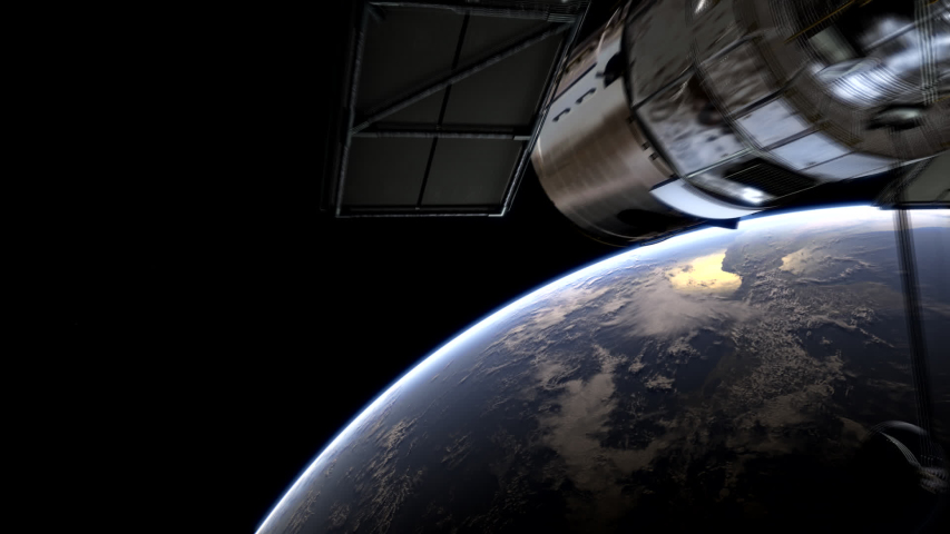 Orbit of Satellite. Orbital Maneuver. Stock Footage Video (100% Royalty ...