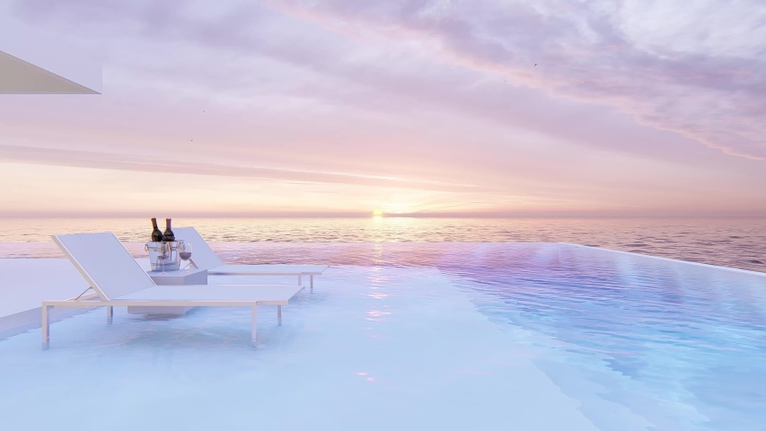 Beach Lounge in the Sea Stock Footage Video (100% Royalty-free ...