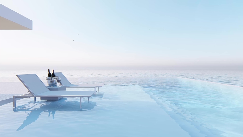 beach lounge sea view - modern Stock Footage Video (100% Royalty-free ...