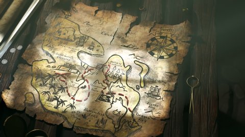Handdrawn Ancient Map Animated Drawings Rolls Stock Footage Video (100% ...
